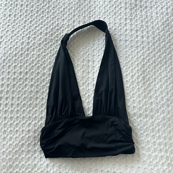 Princess Polly | Tops | Princess Polly Black Halter Top With Open Back ...